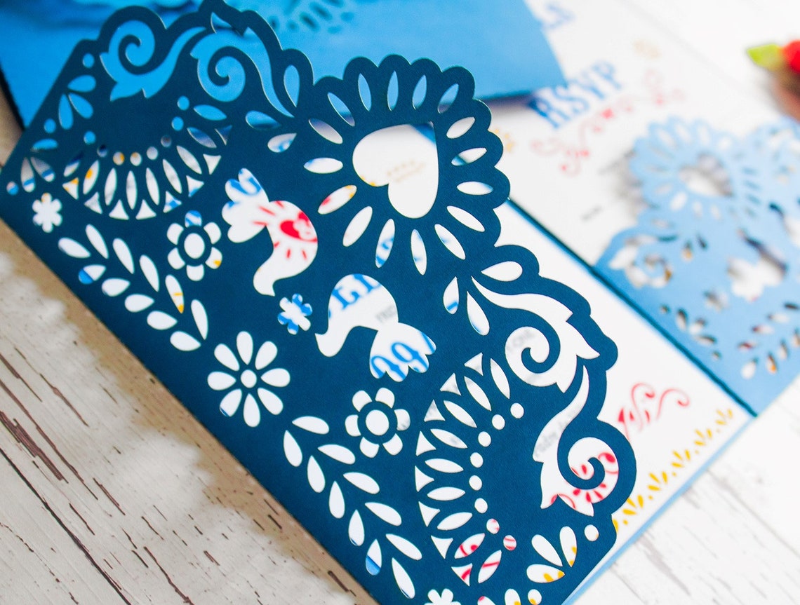 Mexican Invitation Template Wedding Trifold 5x7 Svg Pocket - Etsy