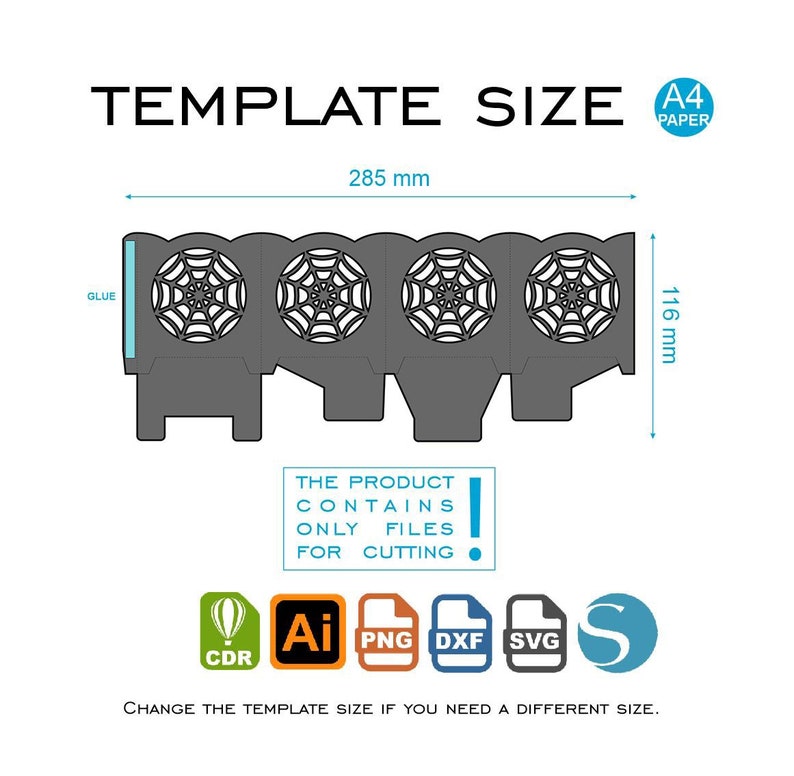 Paper Lamp Spider Web Svg Halloween Candle Holder Template - Etsy