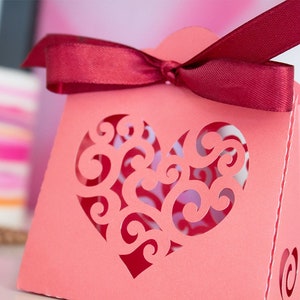 Gift Box Template Svg, Heart Wedding Box Template, Candy Party Box ...