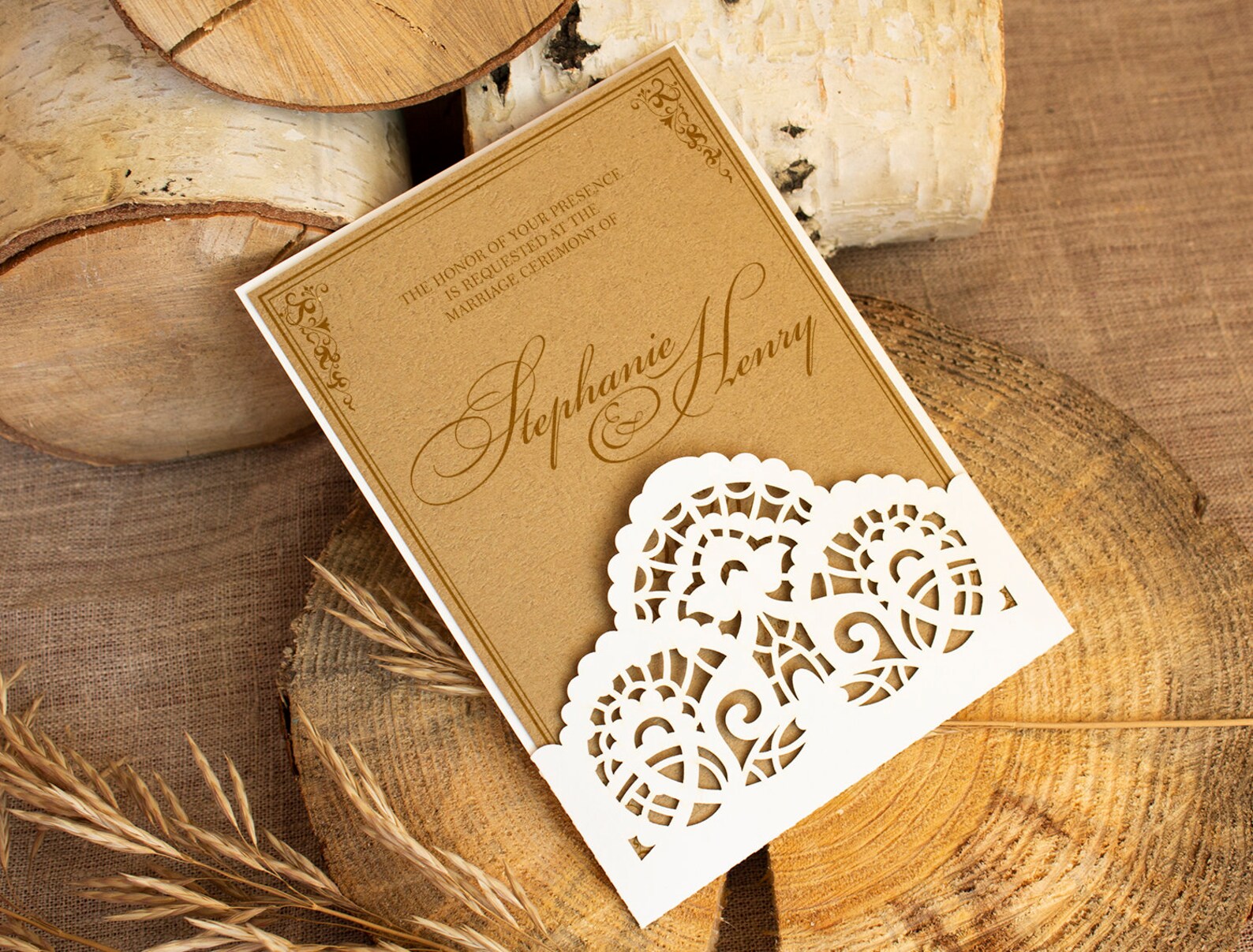 Rustic Pocket Invitation Template SVG Wedding Lace Envelope - Etsy