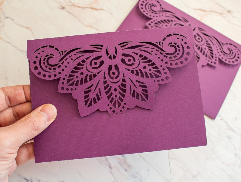 Wedding Invitation Template Svg Trifold Mandala Flower 5x7 Etsy
