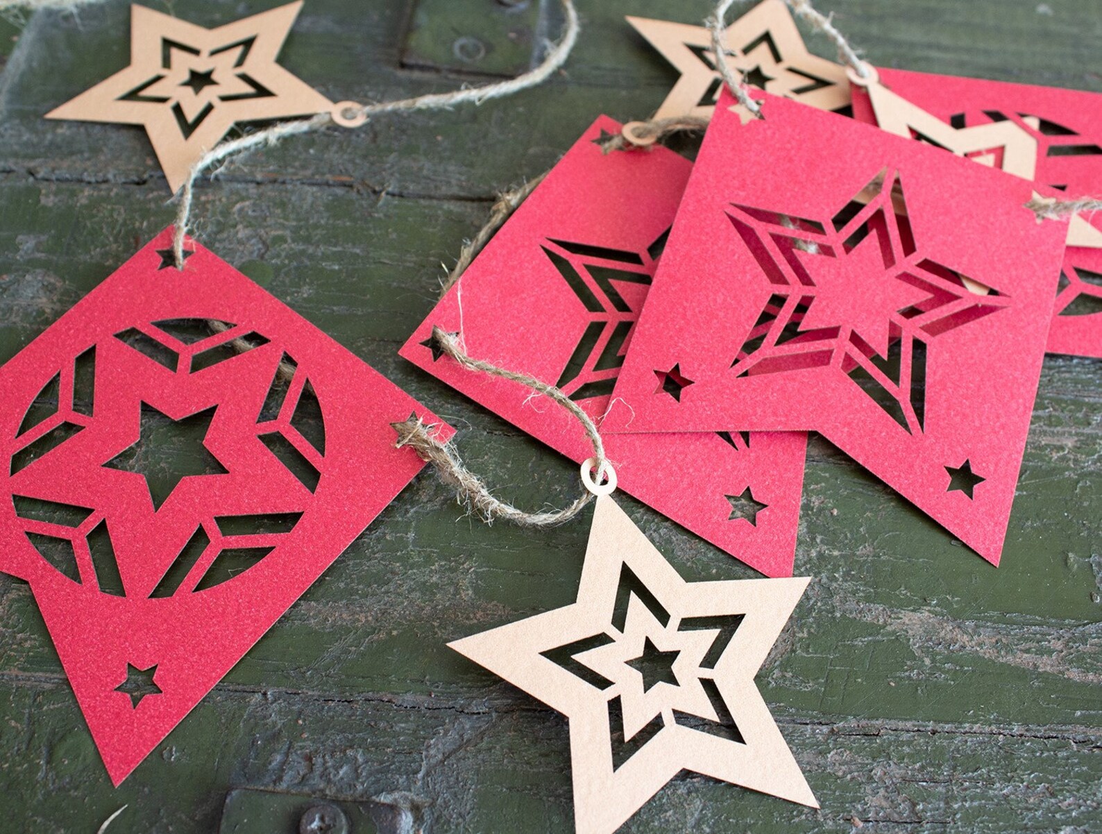 Bunting Banner Flags Stars Template Banner Christmas Decor - Etsy
