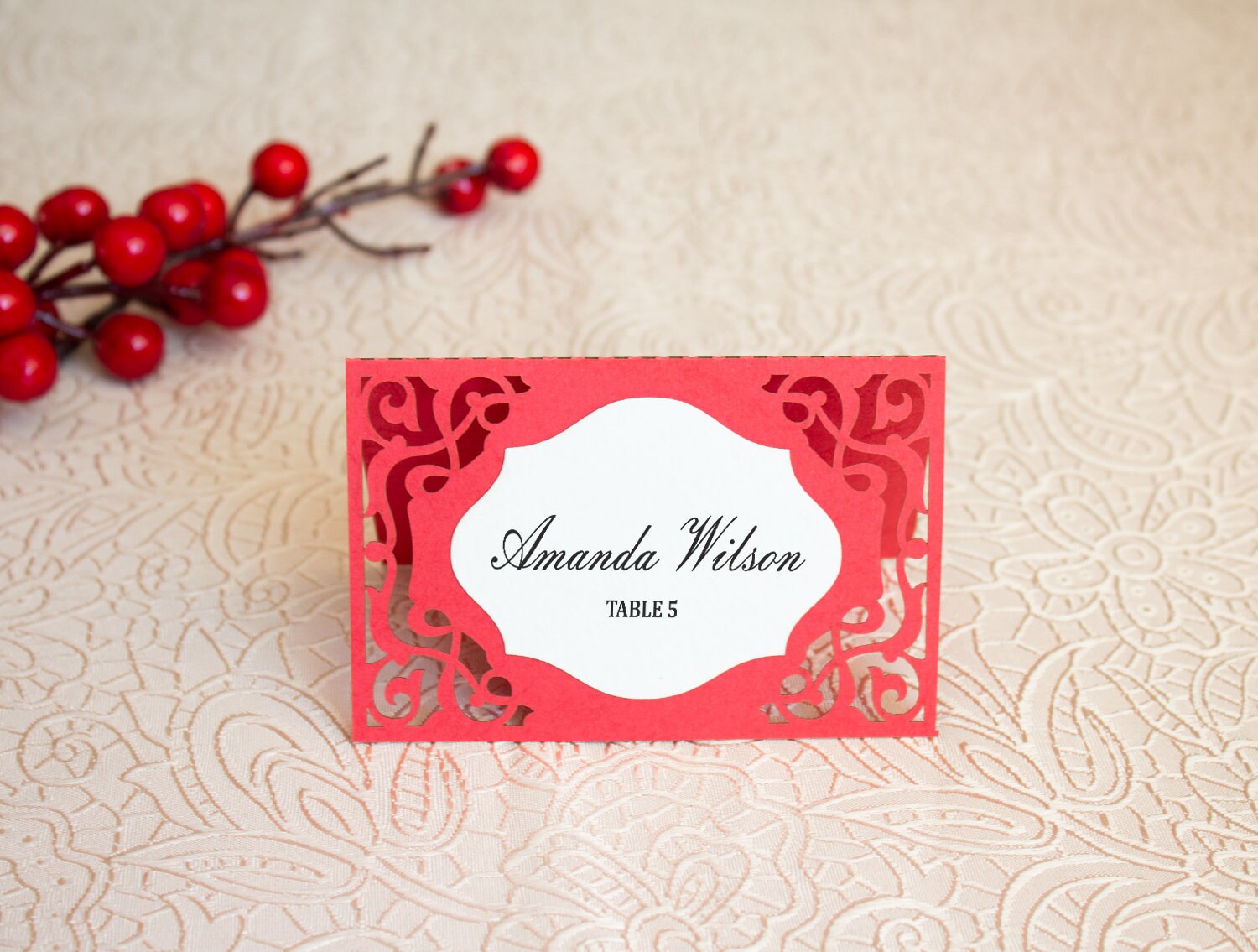 Vintage Place Cards Template SVG, Retro Ornament Wedding Cards ...