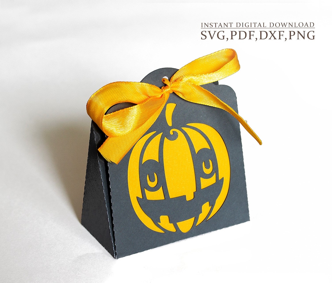 Halloween Candy Gift Box Svg, Pumpkin Box Template for Portrait Cameo ...