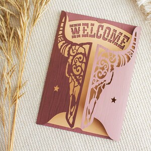Western Wedding Invitation Svg, Country Party, Bull's Skull Invitation ...
