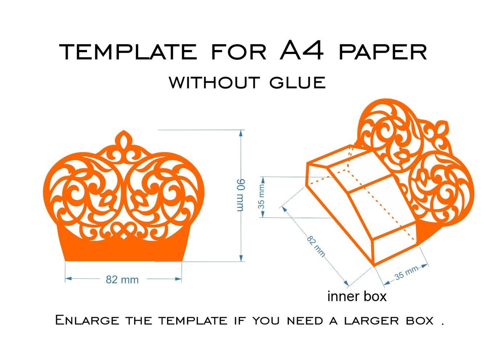 Princess Crown Box Svg Wedding Gift Box Template Candy Box - Etsy