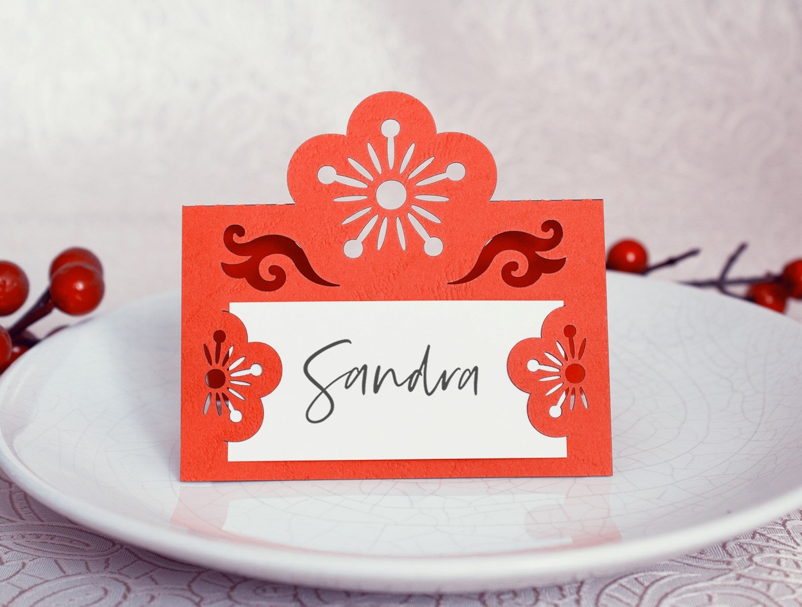 Place Card Template SVG Sakura Flower Wedding Place Card - Etsy