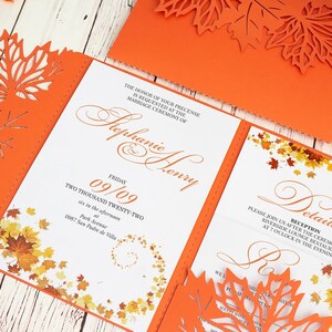 Dry Maple Leaf Invitation Template, Fall Wedding Trifold Envelope Svg, Thanksgiving Invitation ...