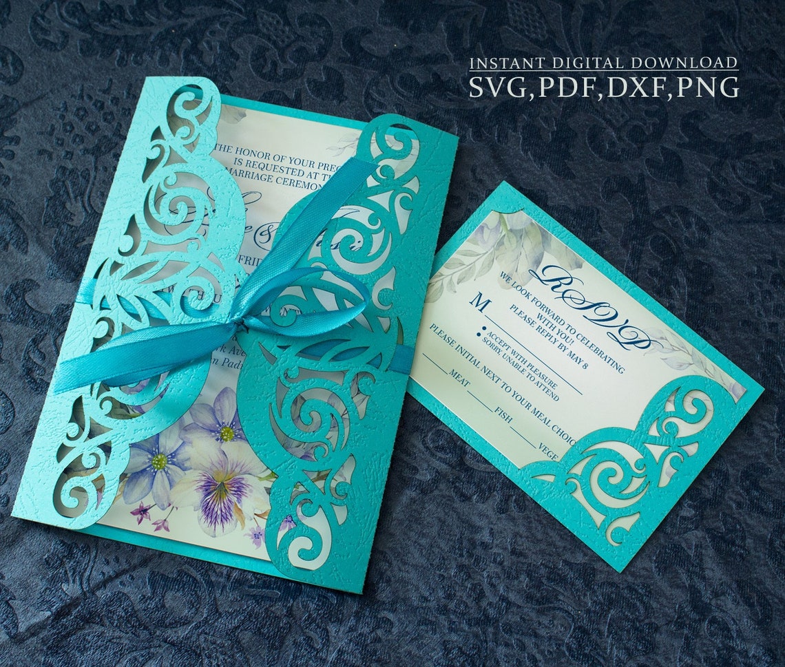 Wedding Invitation Svg Wedding Envelope Template RSVP Laser - Etsy