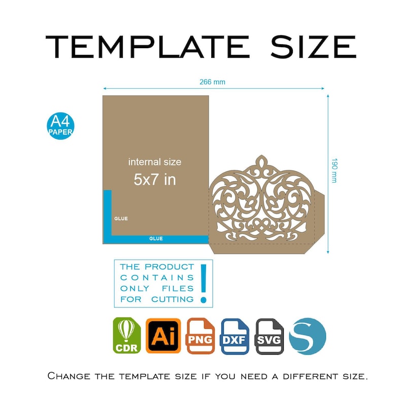 Wedding Pocket Invitation Template SVG Pocket Envelope - Etsy