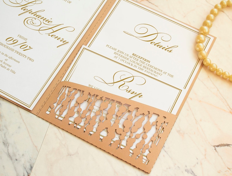 Wedding Invitation Template SVG Trifold 5x7 Pocket Envelope - Etsy