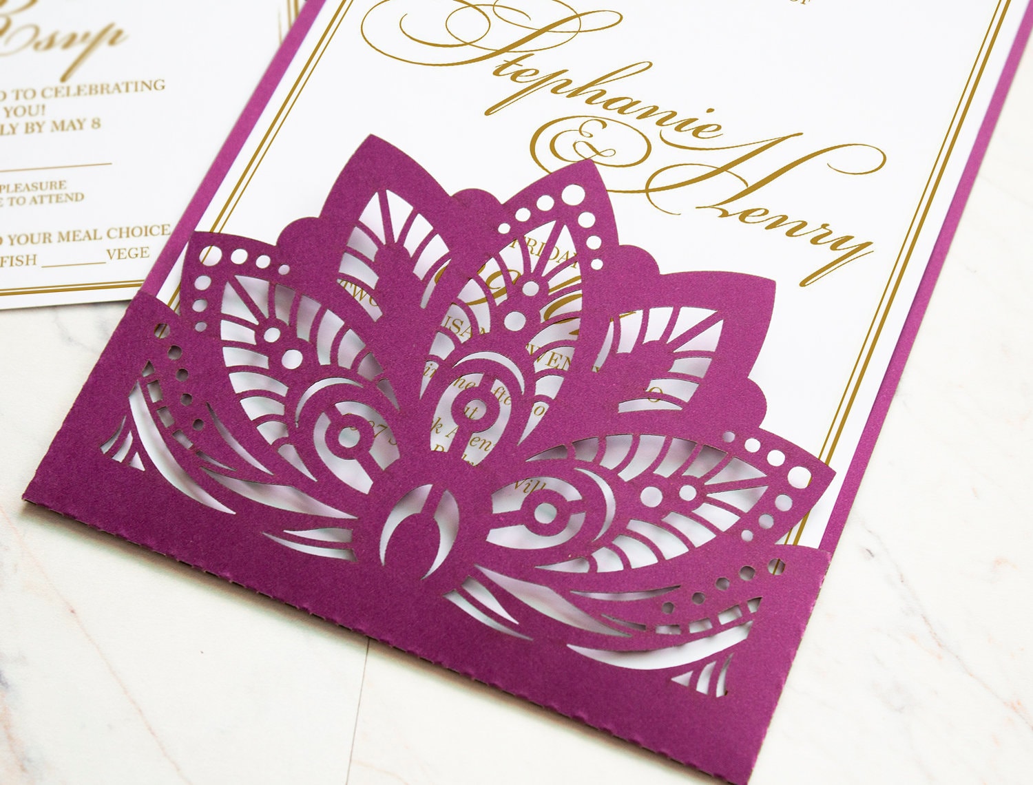 Wedding Pocket Invitation Template SVG, Mandala Pocket Envelope ...