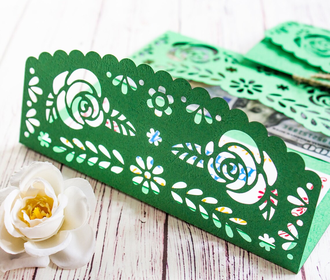 Roses Money Envelope Template Svg, Wedding Mexican Fiesta Gift ...