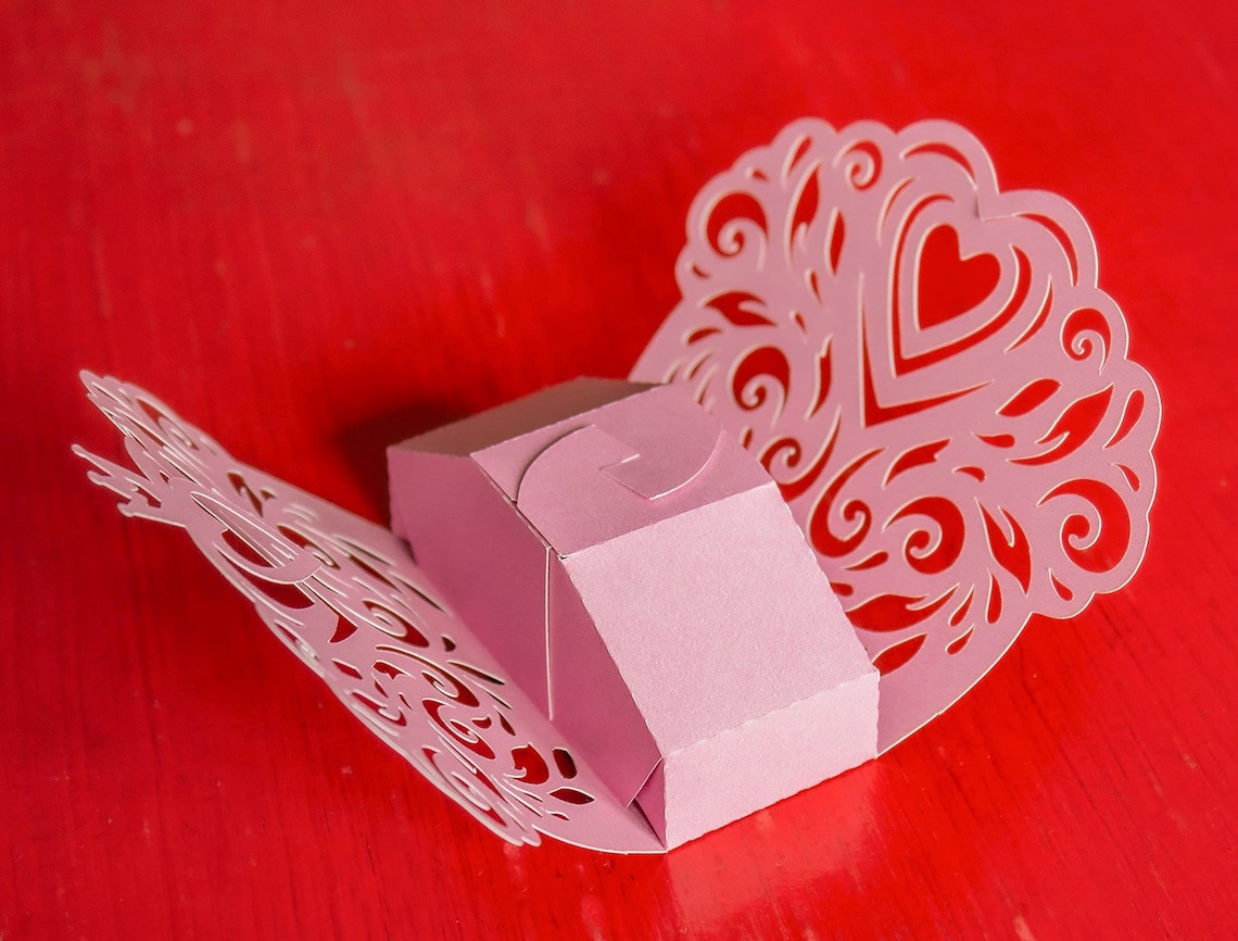 Gift Box Template Crown Box Svg Wedding Heart Box Template - Etsy