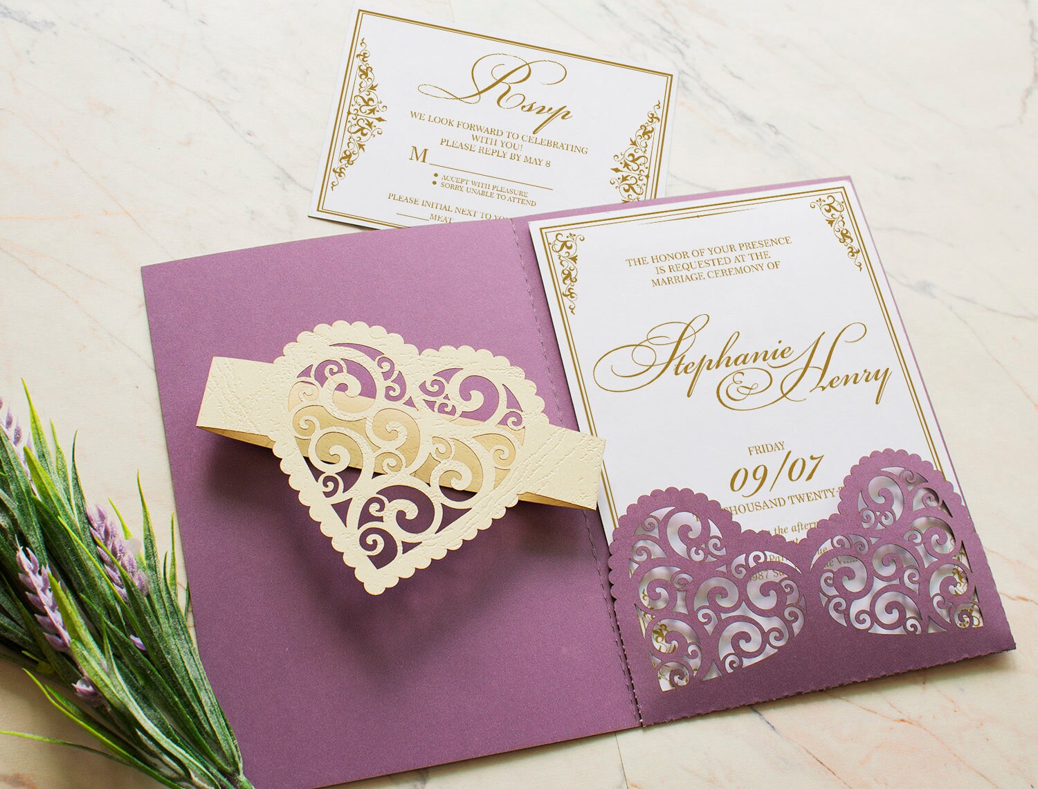 Wedding Heart Invitation SVG Template Heart Lace 5x7 Pocket - Etsy