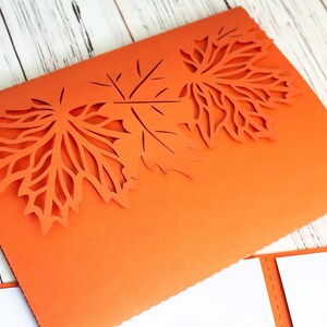 Dry Maple Leaf Invitation Template, Fall Wedding Trifold Envelope Svg, Thanksgiving Invitation ...