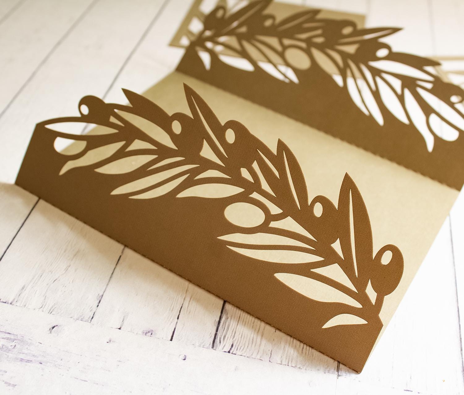 Wedding Olive Branch Invitation Set Template, Olive Gatefold Invite ...