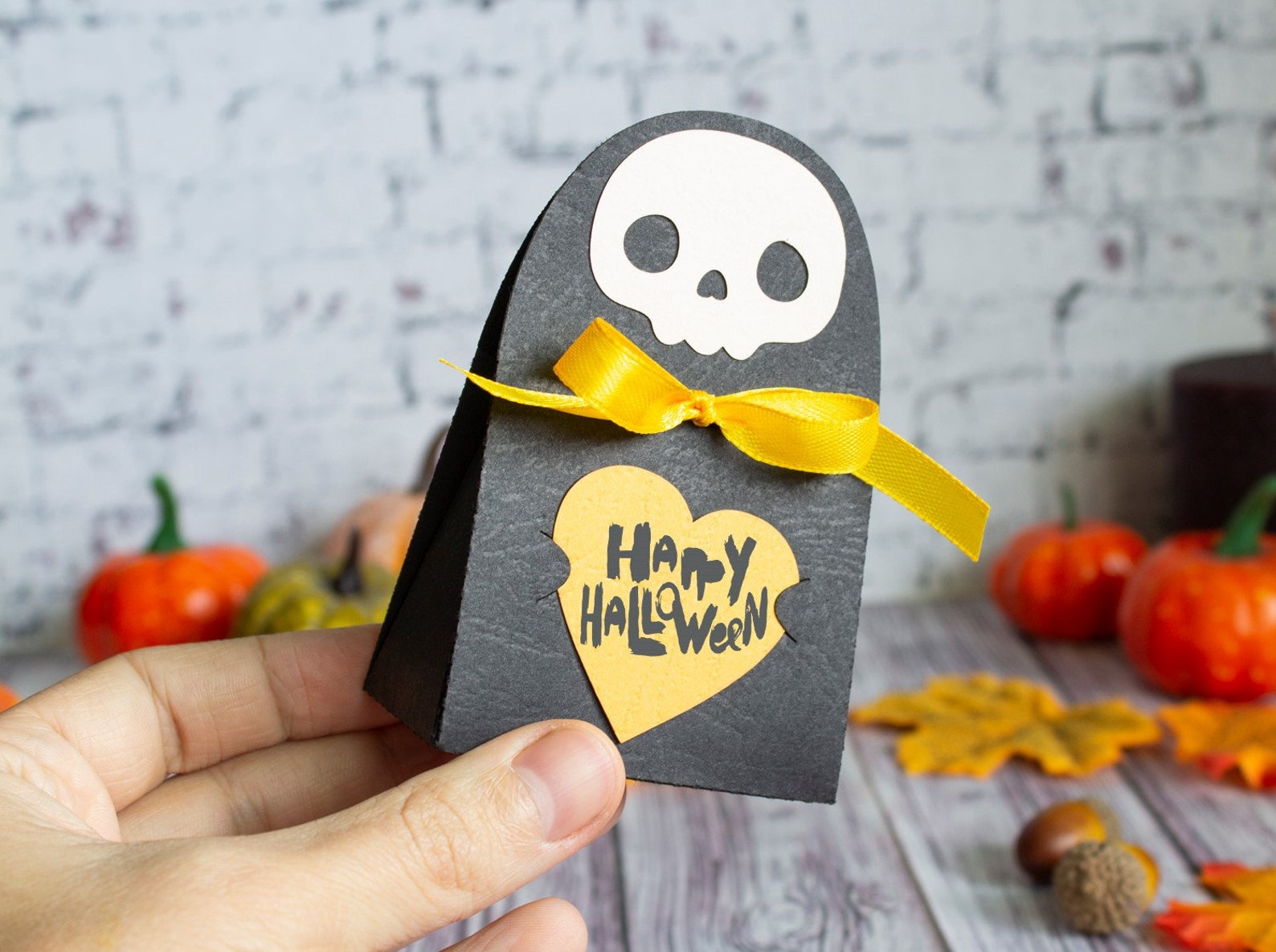 Halloween Ghost Box Svg Skull Candy Gift Box Template for - Etsy