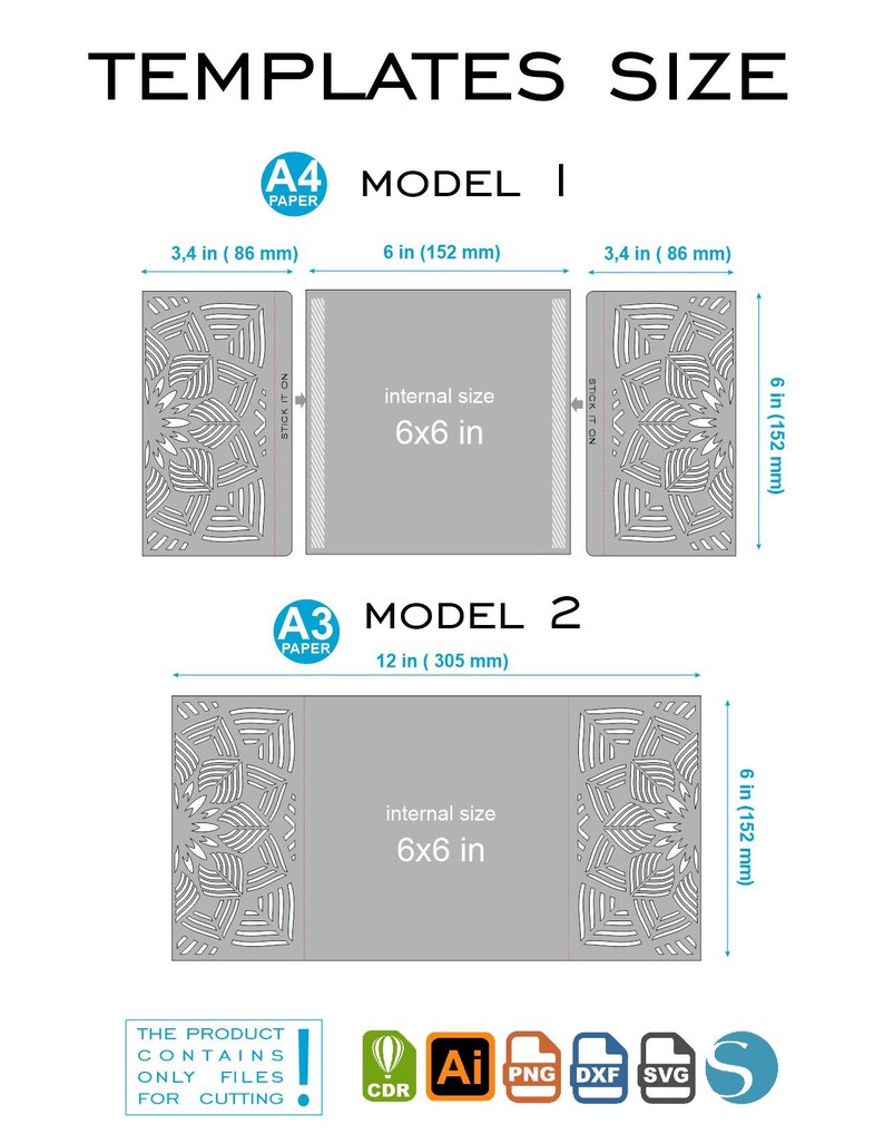 Wedding Invitation Template SVG Mandala Ornament Pattern 6x6 - Etsy