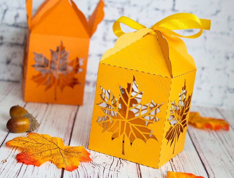 Maple Leaf Box Template Fall Wedding Box Svg Gift Box - Etsy UK