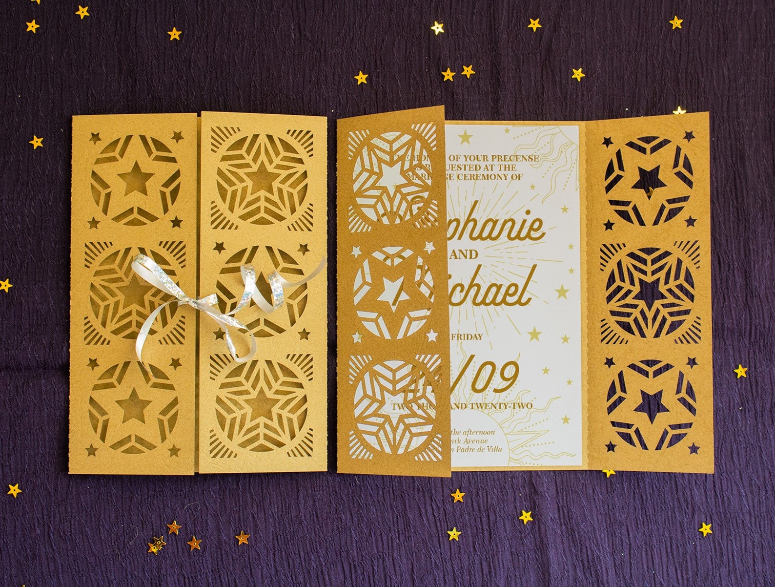 Invitation Template SVG Wedding Stars 5x7 Envelope Template - Etsy