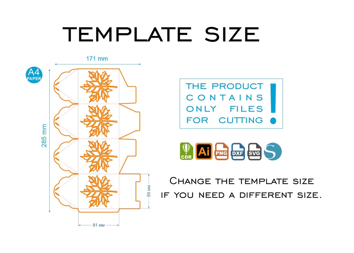 Maple Leaf Box Template Fall Wedding Box Svg Gift Box - Etsy UK