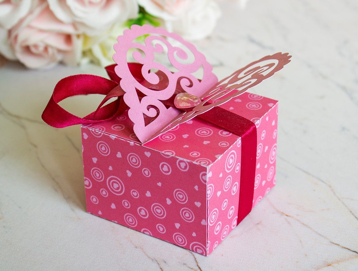 Gift Box Svg Candy Gift Box Template Heart Favor Box - Etsy