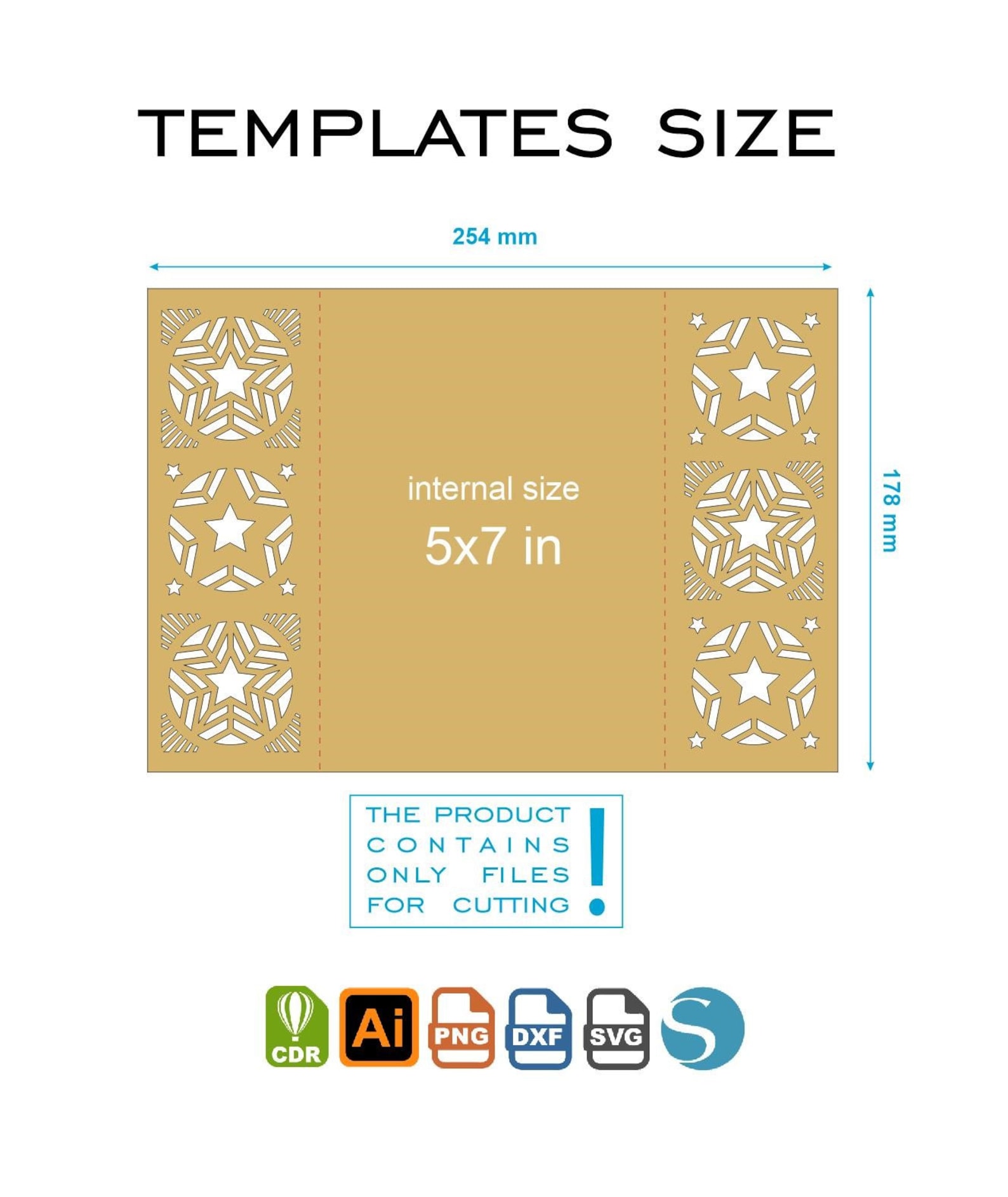 Invitation Template SVG Wedding Stars 5x7 Envelope Template - Etsy