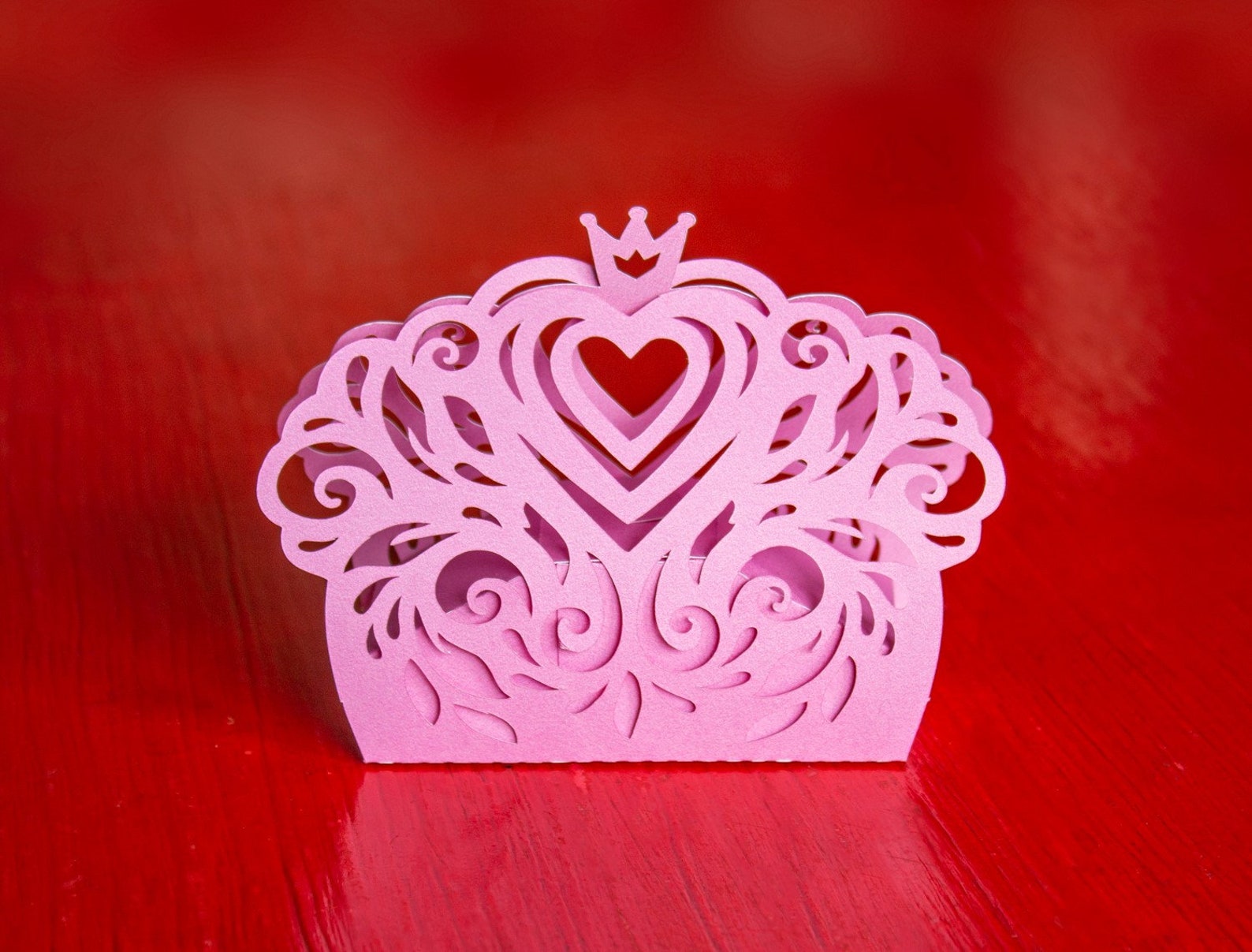 Gift Box Template Crown Box Svg Wedding Heart Box Template - Etsy