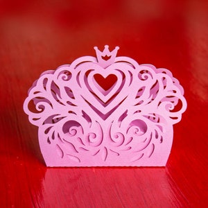 Gift Box Template, Crown Box Svg, Wedding Heart Box Template, Candy Box ...