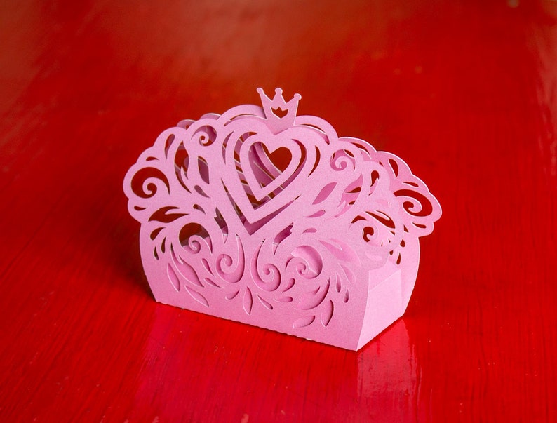 Gift Box Template Crown Box Svg Wedding Heart Box Template - Etsy