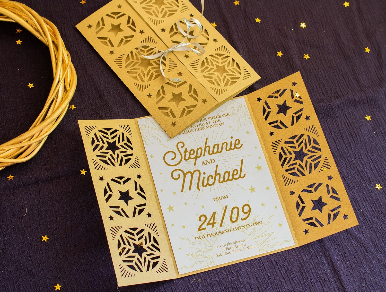 Invitation Template SVG Wedding Stars 5x7 Envelope Template - Etsy