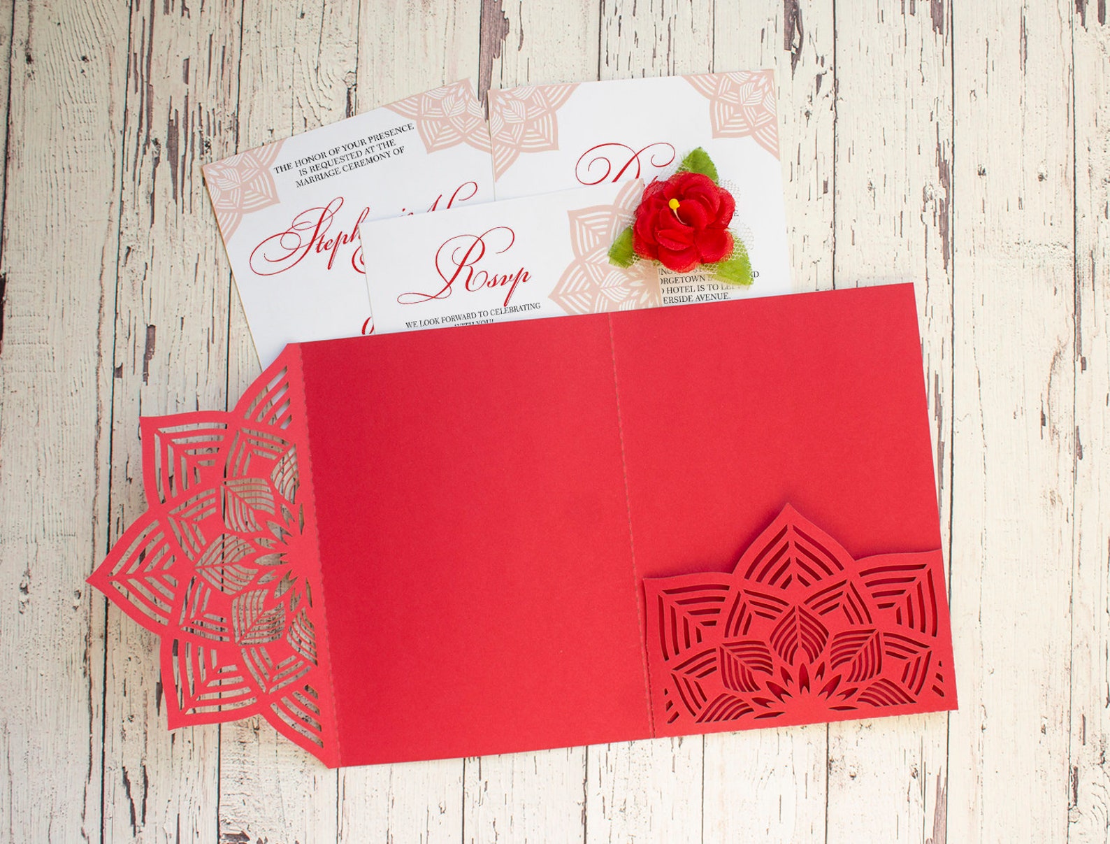 Wedding Invitation SVG Template Trifold 5x7 Indian Pocket - Etsy