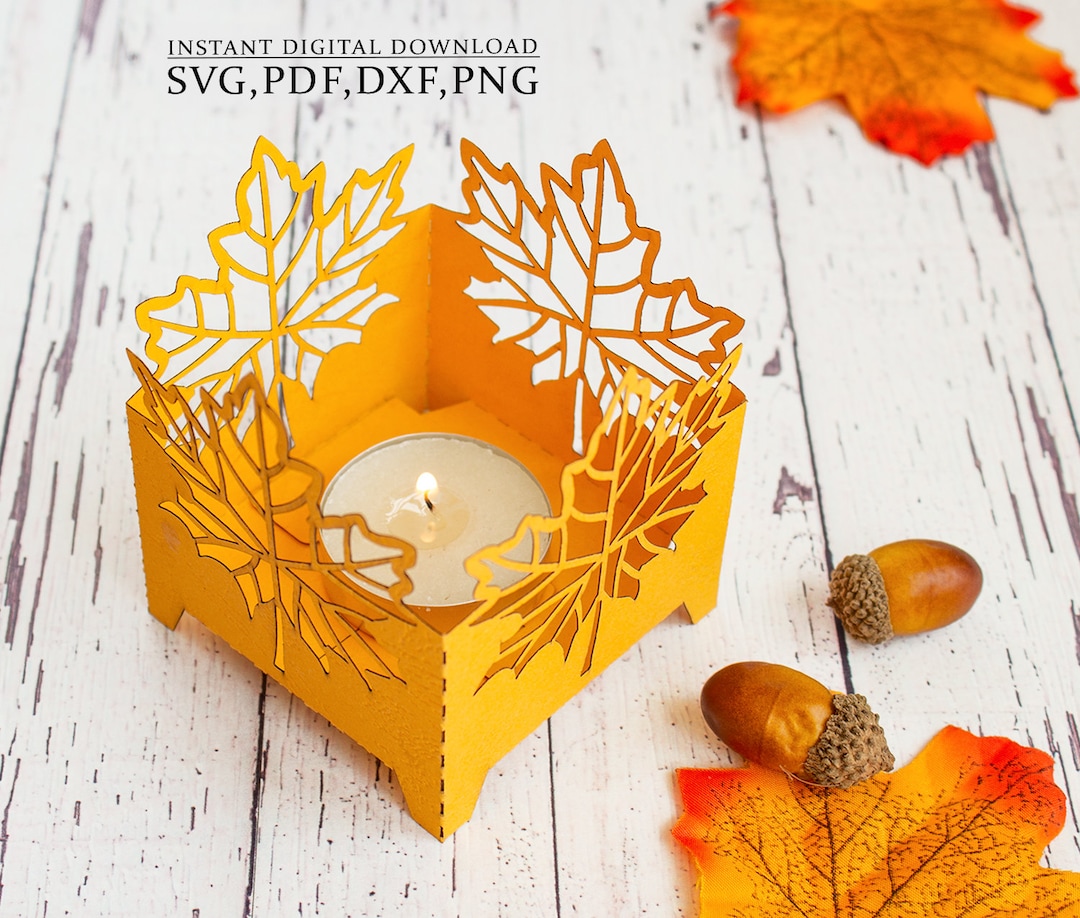 Maple Leaf Paper Lamp Svg Template, Fall Wedding Table Decor, Halloween ...