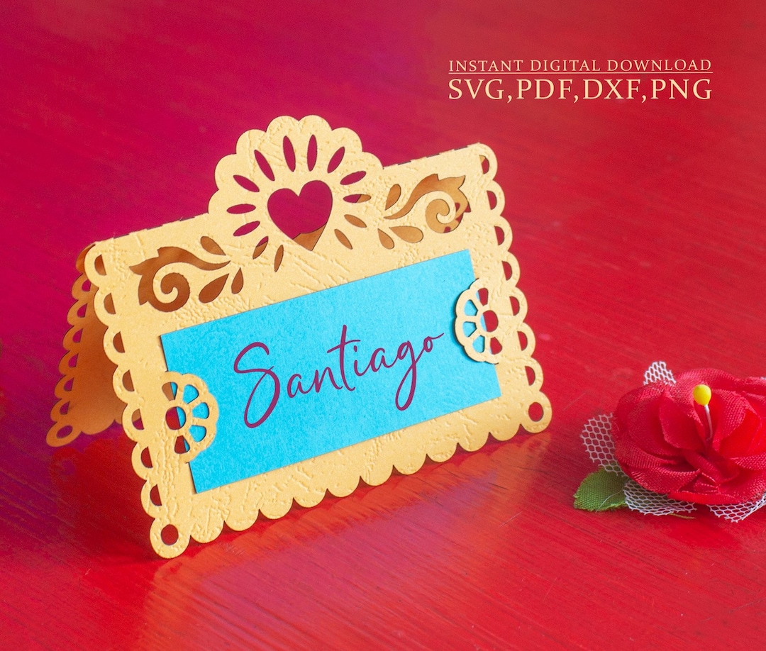 Place Card SVG, Mexican Place Cards Template, Wedding Escort Card ...