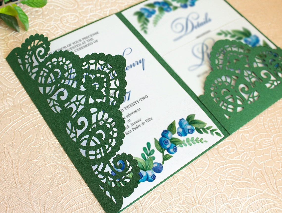 Wedding Lace Invitation Svg Trifold 5x7 Pocket Envelope - Etsy