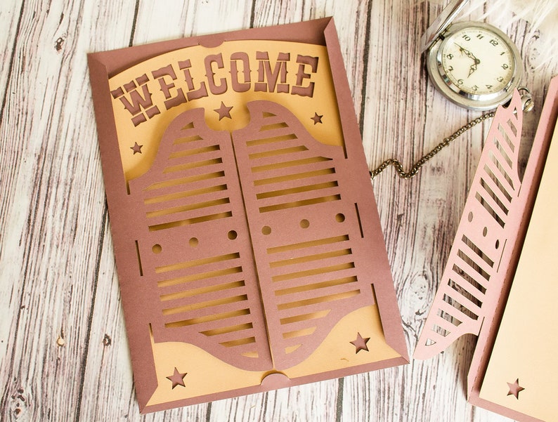 Saloon Wedding Invitation Svg Western Country Party Style - Etsy