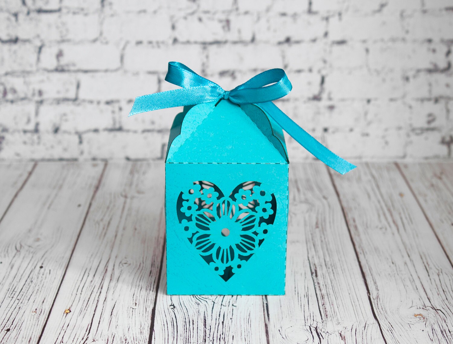 Wedding Gift Box Template SVG Flower Heart Valentine Box - Etsy