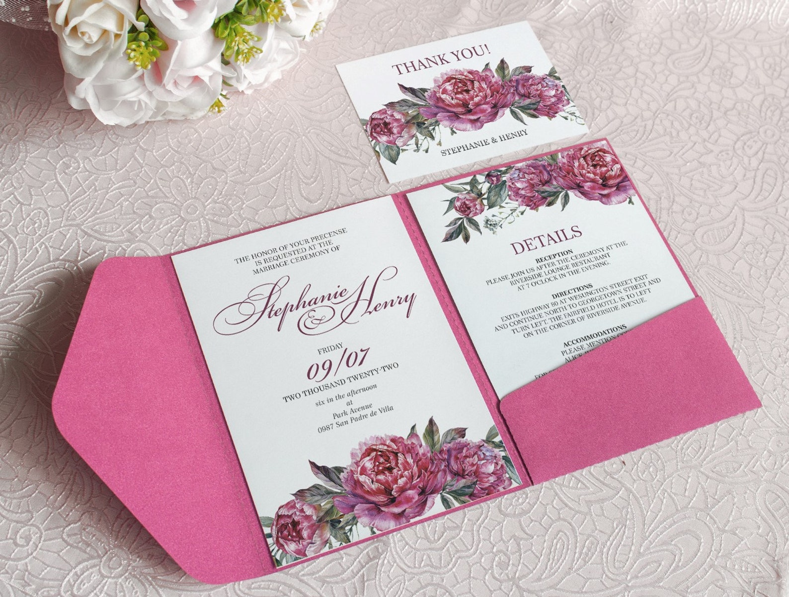 Wedding Classic Trifold Invitation Svg5x7 Simple Envelope - Etsy