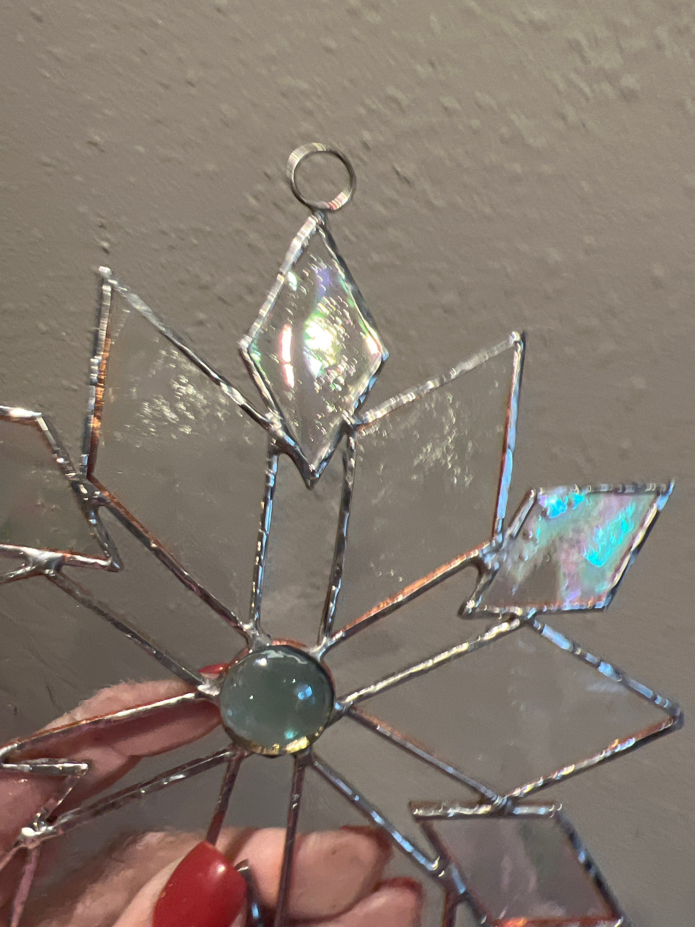 Stained Glass Snowflake Sun Catcher. - Etsy