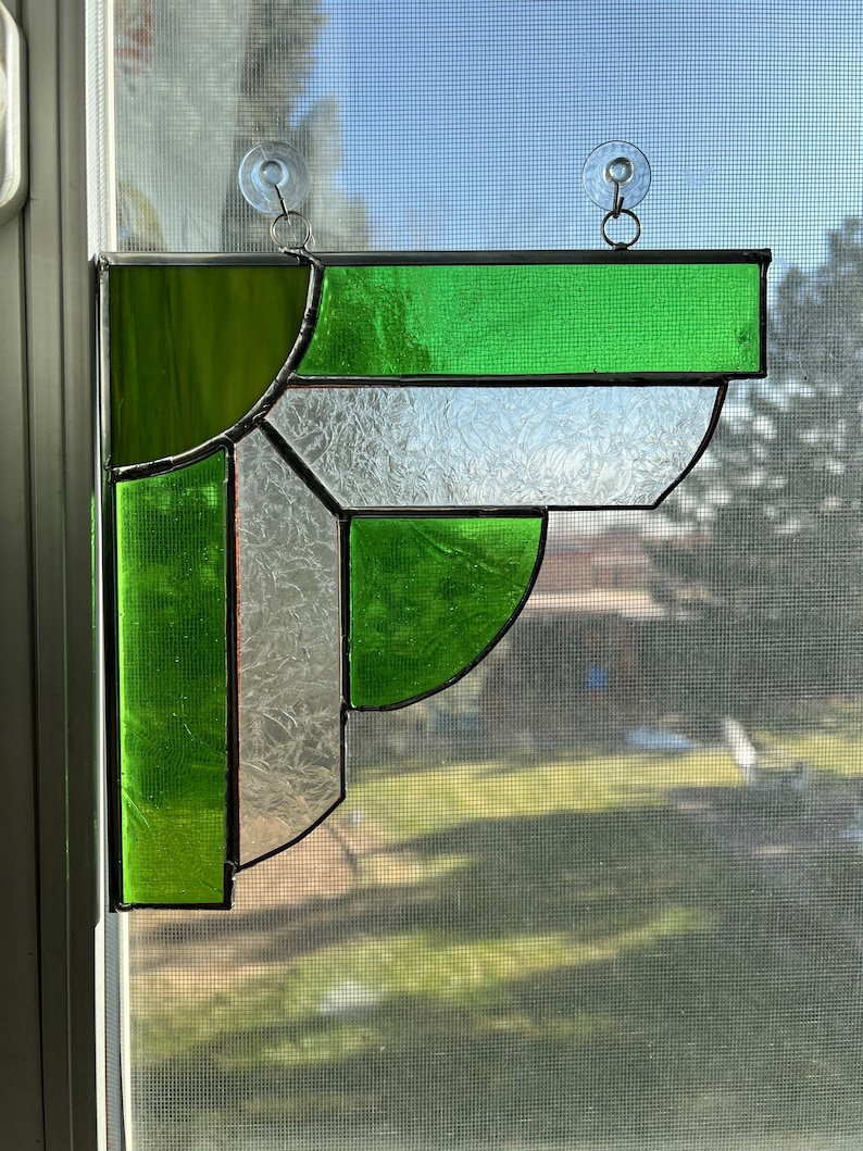 Stained Glass Corner Window Piece Etsy