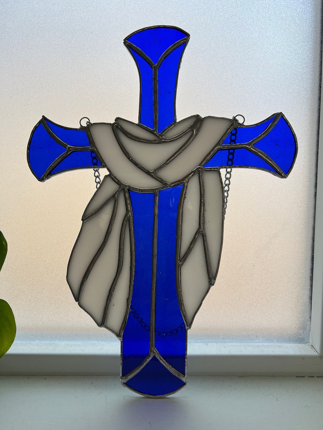 Stained Glass Draped Cross Sun Catcher - Etsy