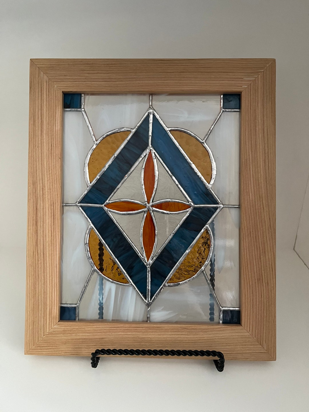Stained Glass Cross Window Panel. - Etsy