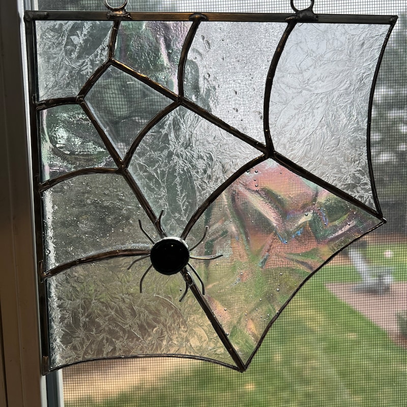 Spider Web Stained Glass - Etsy