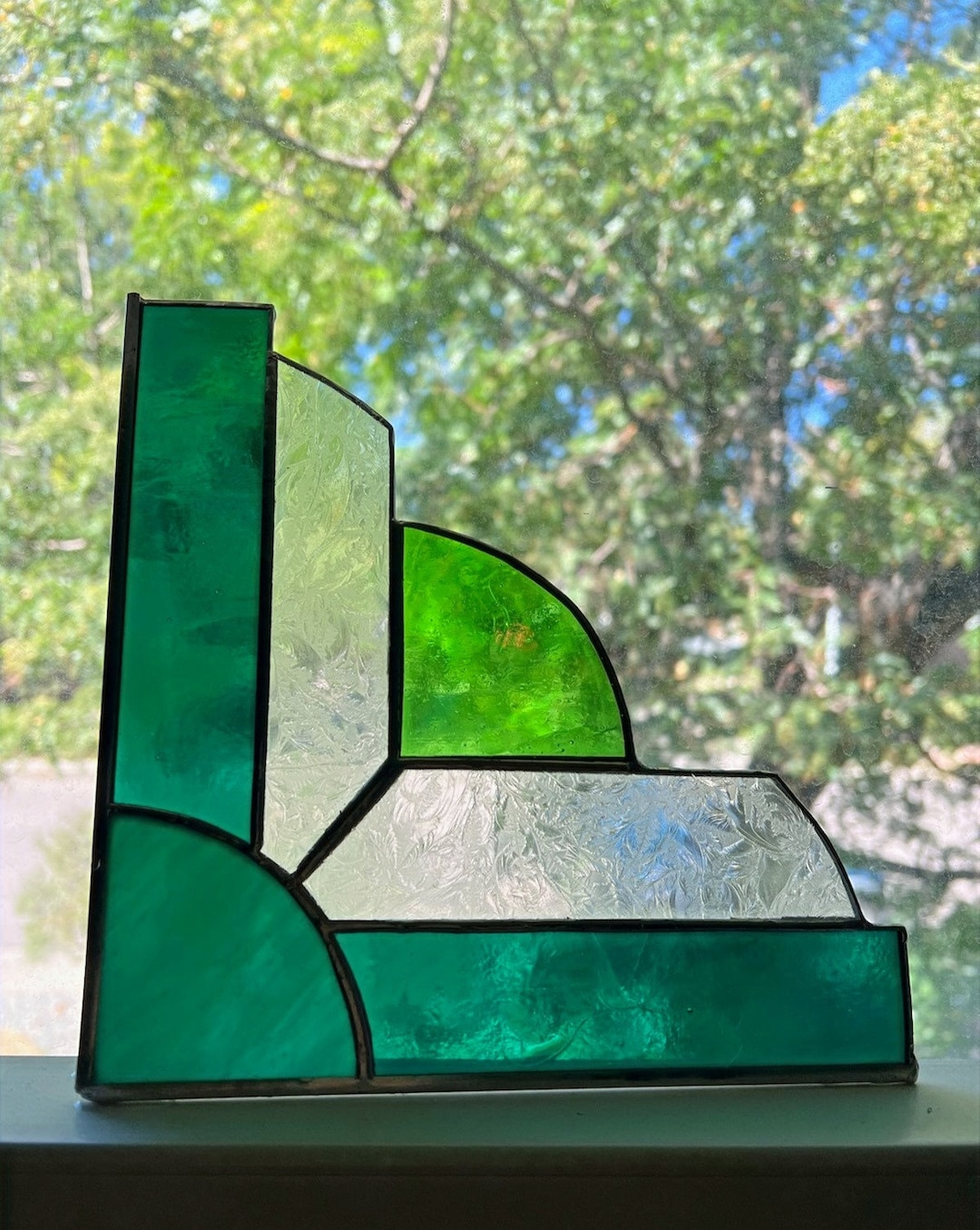 Stained Glass Corner Window Piece. - Etsy