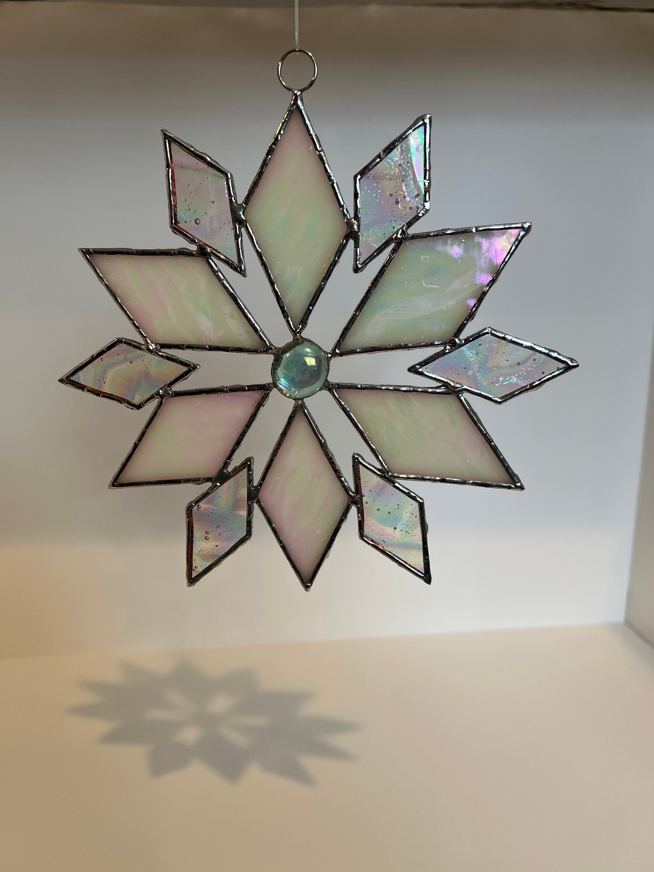 Stained Glass Snowflake Sun Catcher. - Etsy