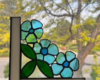 Set of 2 Stained Glass Art Deco Corner Piece | Suncatcher | Agnes ...