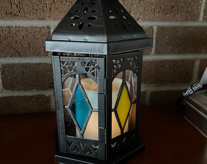 Hummingbird Lantern, Faux Stained Glass Lantern, Hanging Lanterns ...