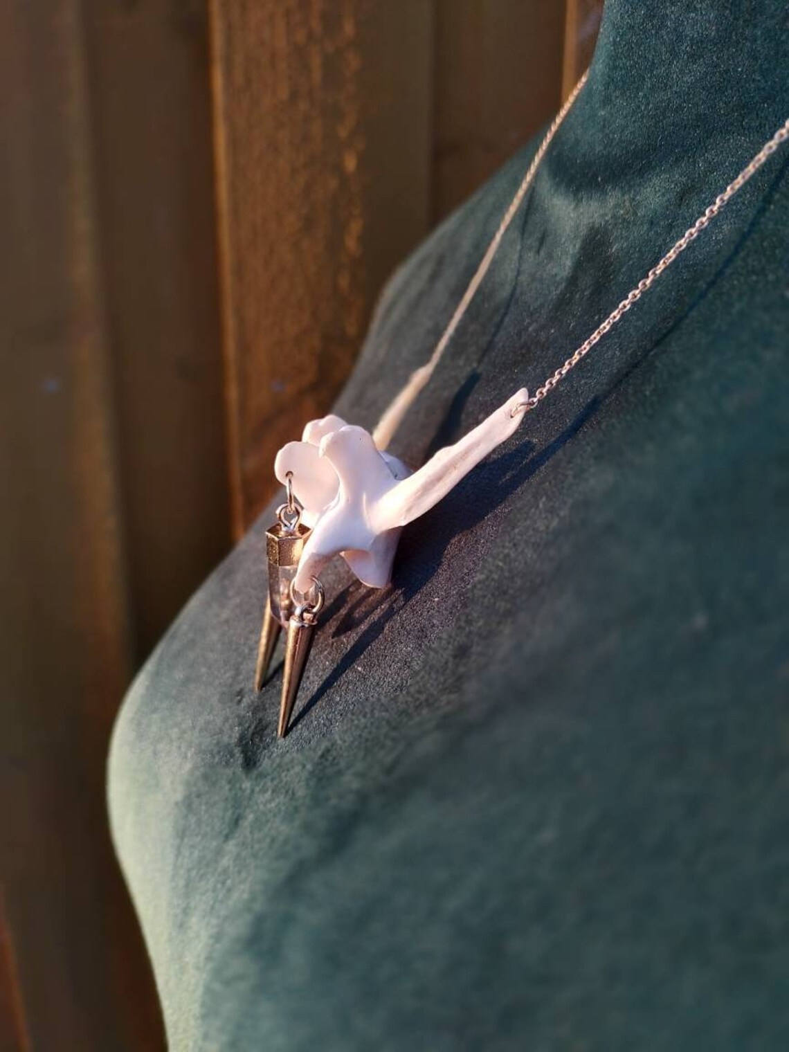 Fox Vertebrae With fake Crystal and Golden Spikes. - Etsy