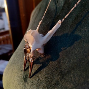 Fox Vertebrae With fake Crystal and Golden Spikes. - Etsy